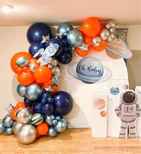 Space Themed Astronaut Balloon Arch Decorations