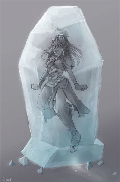 Artstation Commisionsketch Girl In Ice