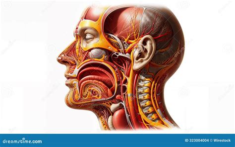 Ilustración Anatómica Detallada De La Cabeza Y El Cuello Humanos Que