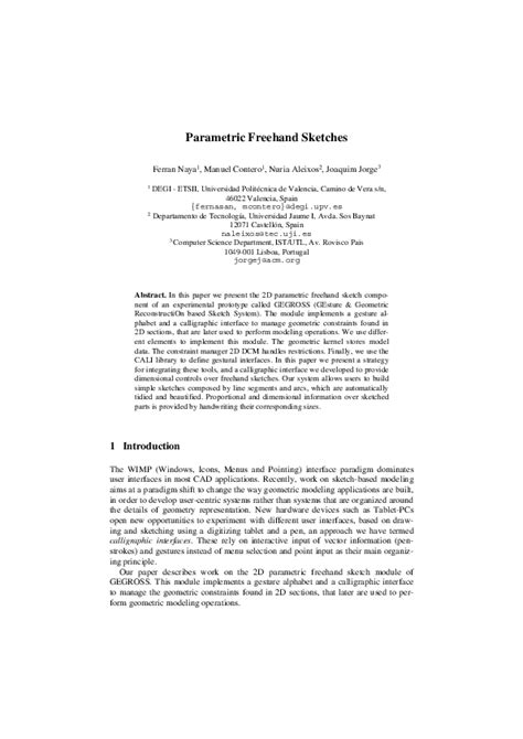 Pdf Parametric Freehand Sketches Joaquim Jorge