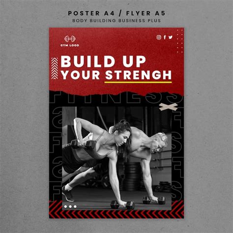 Premium Psd Texture Body Building Poster Template