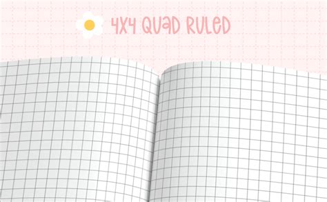 Graph Paper Notebook Aesthetic Flowers Quad Ruled Notebook