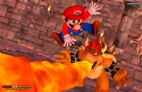 Mario Vs Bowser Dodging The Fire Breath By Shadowninjamaster On