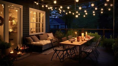 Edison String Lights Patio Premium Ai Generated Image