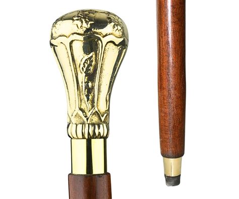 Handcrafted Wooden Walking Cane Brass Handle For Men And Women Solid