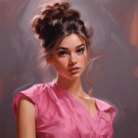 Premium Photo Portrait Of Young Girl Having Messy Bun