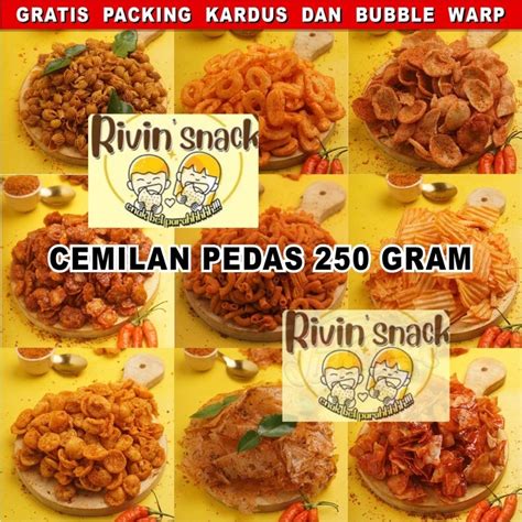 Jual Snack Cemilan 250gr Serba Pedas Aneka Kiloan Rivin Snack Shopee Indonesia