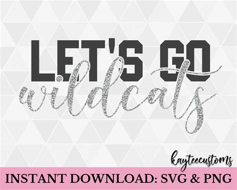Lets Go Wildcats Svg School Mascot Svg And Png Cut Etsy