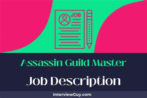Assassin Guild Master Job Description Updated For 2025