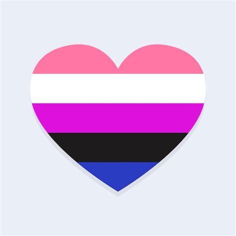 Free Vector Gender Fluid Flag In Heart Shape