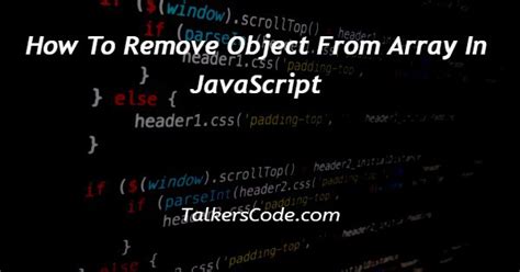 How To Remove Object From Array In Javascript Using Index Printable Online