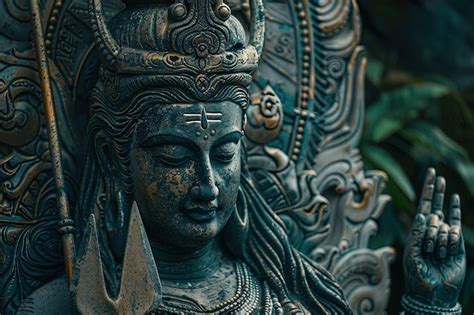 Premium Photo A Statue Of A Person With A Cross On It