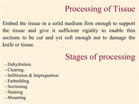 Tissue Processing In Histopathology Ppt