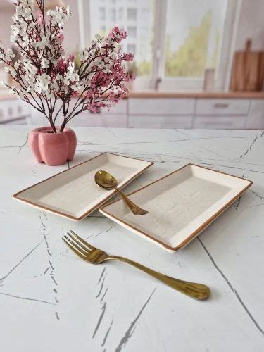 Ivory Rectangular Ceramic Serving Platter At ₹ 99900 Stylish Serving