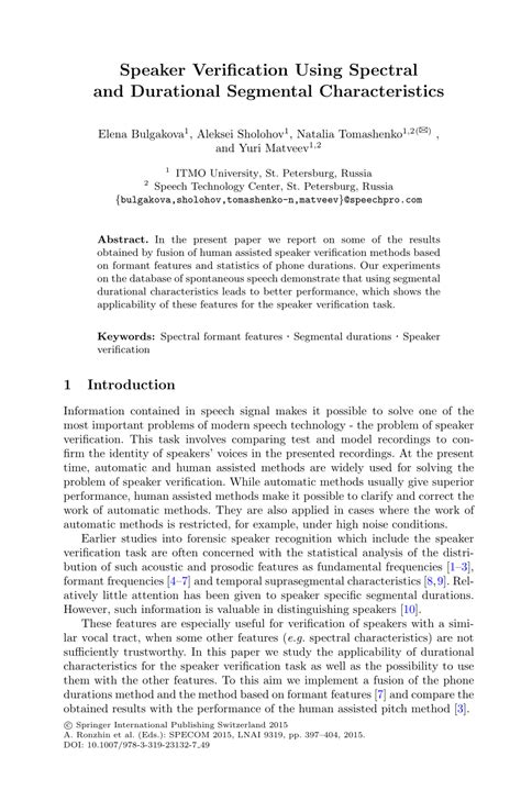 pdf speaker verification using spectral and durational segmental