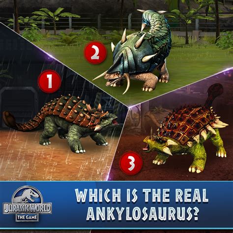 Jurassic World The Game Which Of These Three Is Ankylosaurus Play