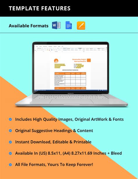Free Construction Project Startup Checklist Template Download In Word
