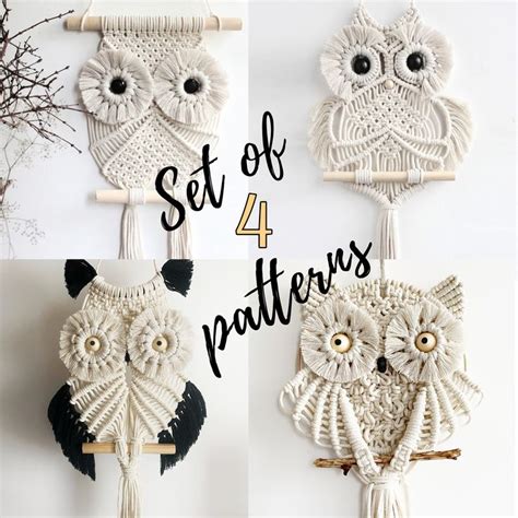 Owl Macrame Pattern Pdf Wall Hanging Nursery Diy Owl Dream Inspire