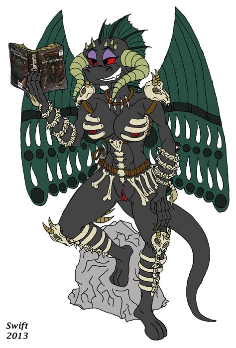 Rule 34 Armor Black Dragon Dandd Bone Armor Book Breasts Dragon