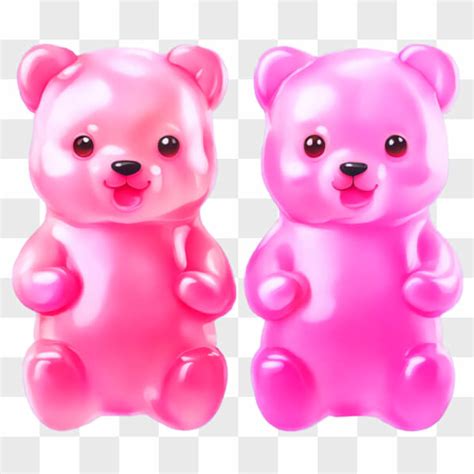 Download Kawaii Gummy Bear Characters In Pink Kawaii Online Creative