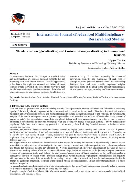 Pdf Standardization Globalization And Customization Localization