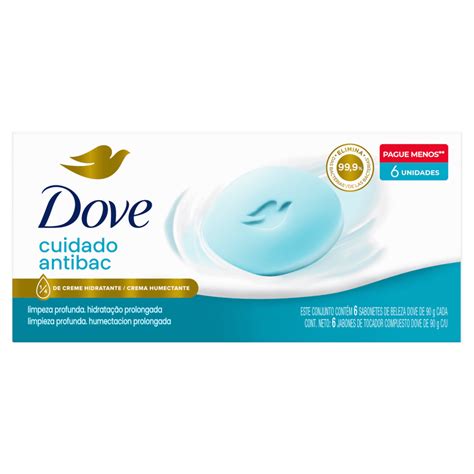 Pack Sabonete Barra Cuidado Antibac Dove Envoltório 6 Unidades 90g Cada