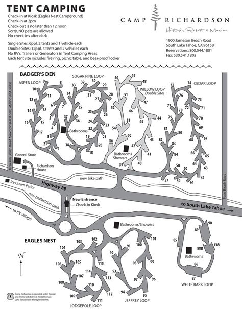 Campground Map Camp Richardson Historic Resort And Marina South Lake