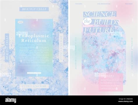 Bubble Art Science Template Vector Event Aesthetic Ad Posters Dual Set