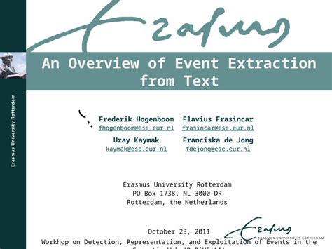 Pptx An Overview Of Event Extraction From Text Workhop On Detection