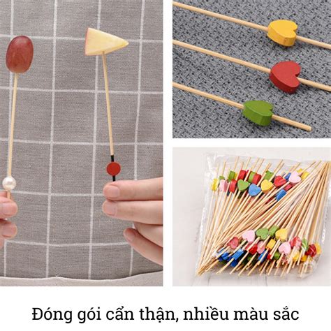 Tăm Xiên Tre đa Năng Bambooo Eco Trang Trí Cocktail Hoa Quả Shopee