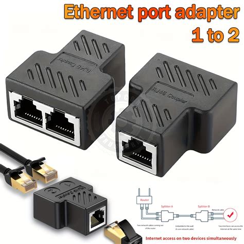 Rj45 Splitter Adapter Aoiutrn Usb 1to2 Network Connector Dual Lan Ethernet Socket Extender