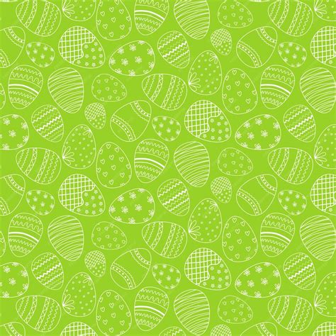 Premium Vector Seamless Easter Green Background With White Handdrawn