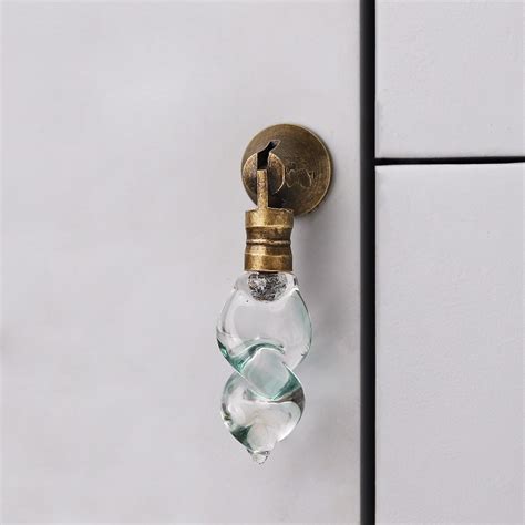 Decorative Glass Pull Teardrop Wardrobe Knob