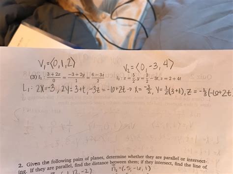 Solved Given The Following Pairs Of Lines Determine Whether Chegg