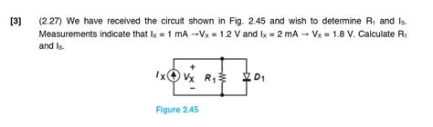 Solved For The Problems 1 2 3 Use The Exponential Diode