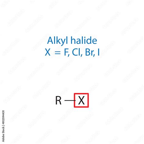 Alkyl Halide Molecule Skeletal Structure Diagramfunctional Group