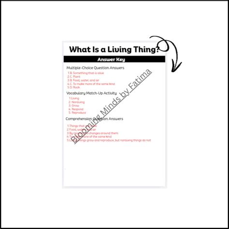 What Is A Living Thing Reading Comprehension Passage And Activity Basic