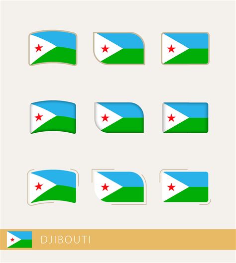 Vector Flags Of Djibouti Collection Of Djibouti Flags 11690854 Vector