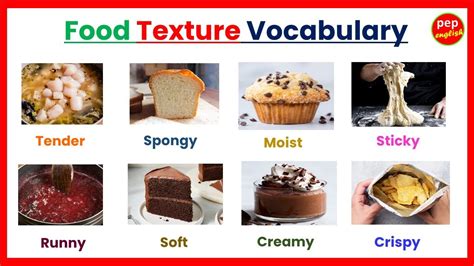 Food Texture Vocabulary Learn English Words Vocabulary Learning