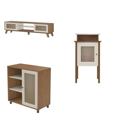 Kit 3 Peças Com Rack Para Tv Até 75 Casas Bahia