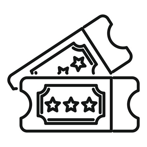 Cinema Ticket Icon Outline Vector Video Film 15205471 Vector Art At