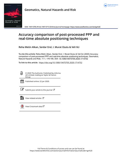 Pdf Accuracy Comparison Of Post Processed Ppp And Real Time Absolute