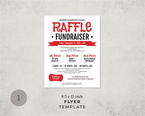 Raffle Fundraiser Bundle Editable Templates 85x11 Flyer 11x17 Poster 45x2 Ticket Charity