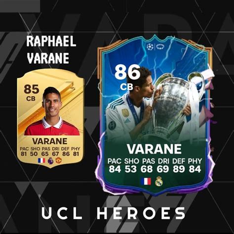 Raphael Varane Ucl Heroes Card Rfifacardcreators