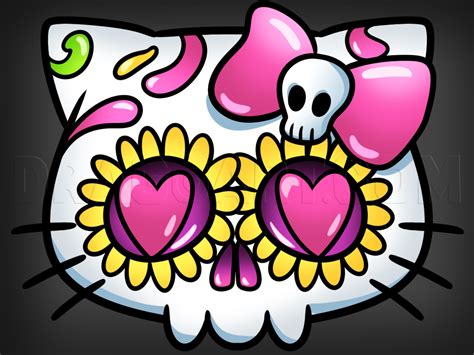 Hello Kitty Sugar Skull Tattoo Designs