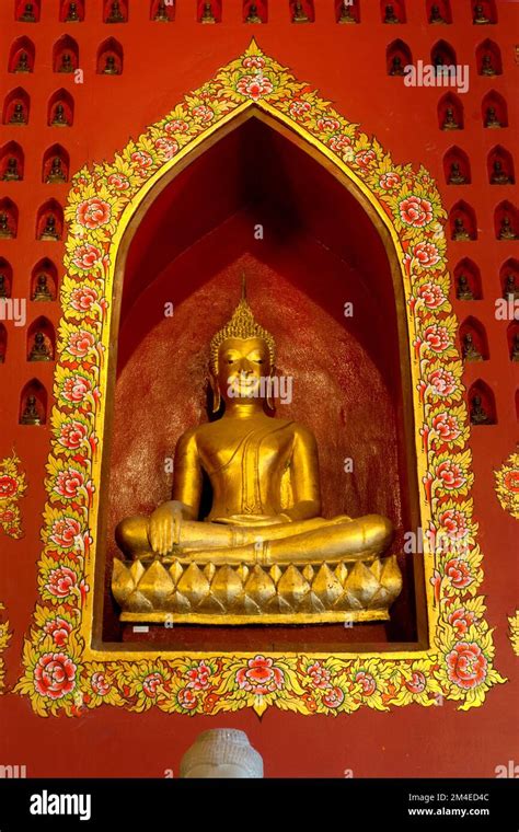 Thai Golden Sitting Buddha In The Chruch Located Ayutthaya In Wat