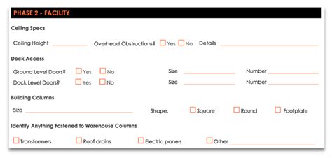 Warehouse Design Site Survey Download Comprehensive Form
