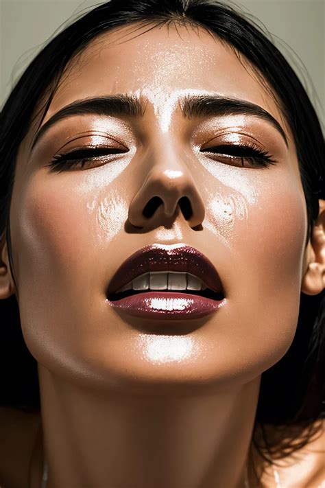 A Close Up Of A Woman With A Dark Lip And A White Face Seaart Ai