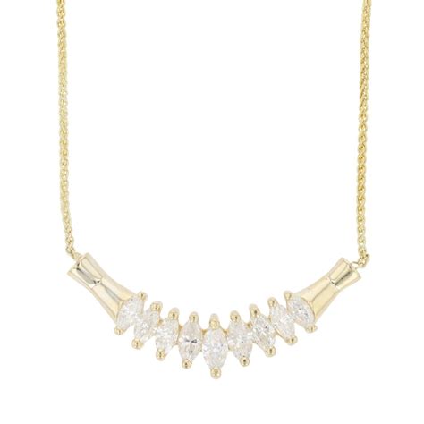 174ctw Marquise Diamond Statement 1925 Necklace 14k Yellow Gold 761