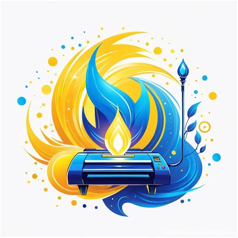 Electric Blue Printer Logo Design Stable Diffusion Online